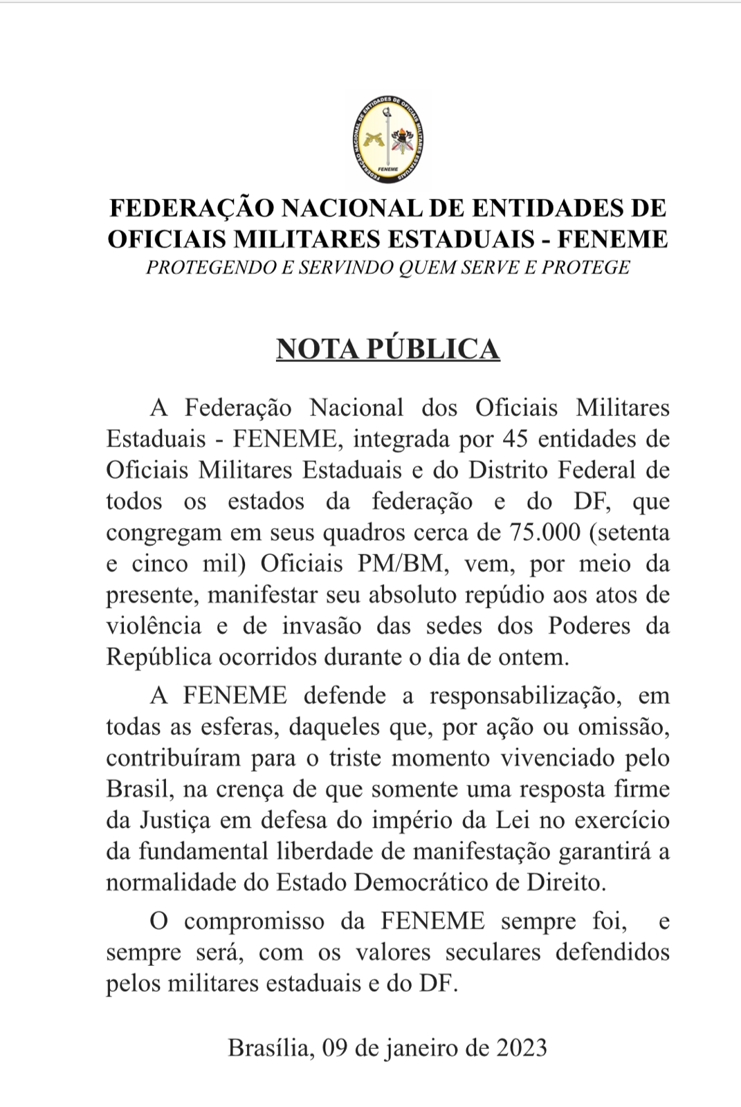NOTA PÚBLICA – FENEME